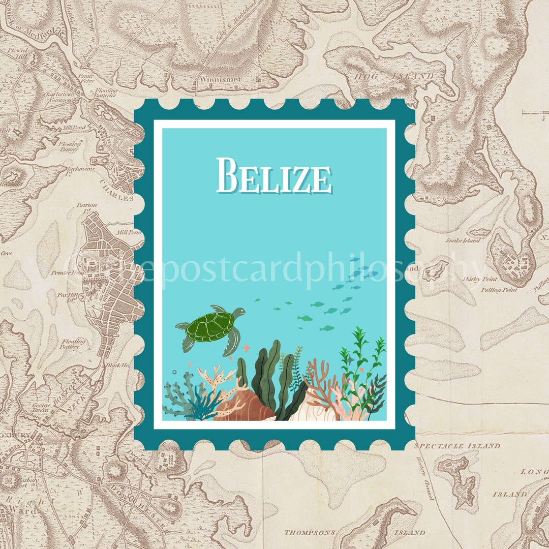 Belize Sticker Stamp - Etsy