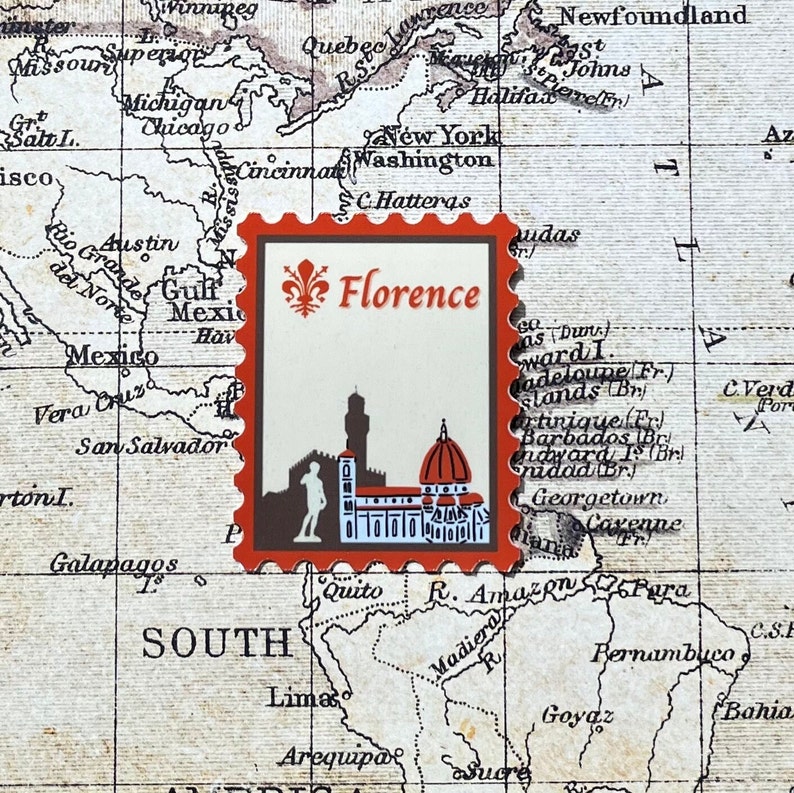 Florence Italy Sticker Stamp - Etsy