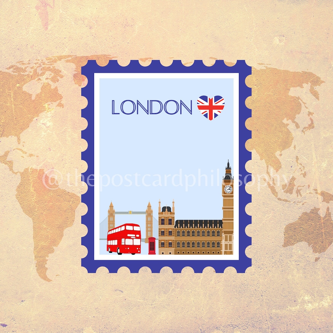 London England Sticker Stamp - Etsy