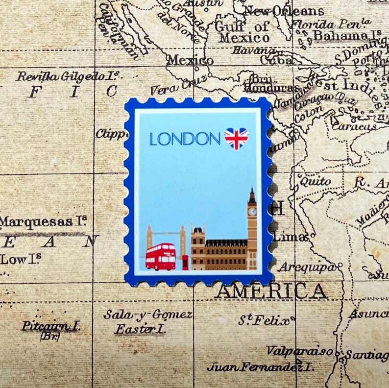 London England Sticker Stamp - Etsy