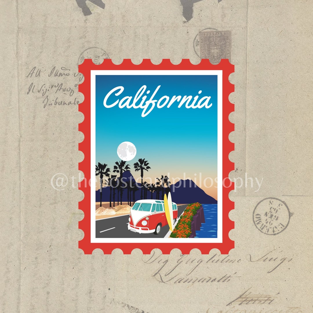 California Sticker Stamp - Etsy