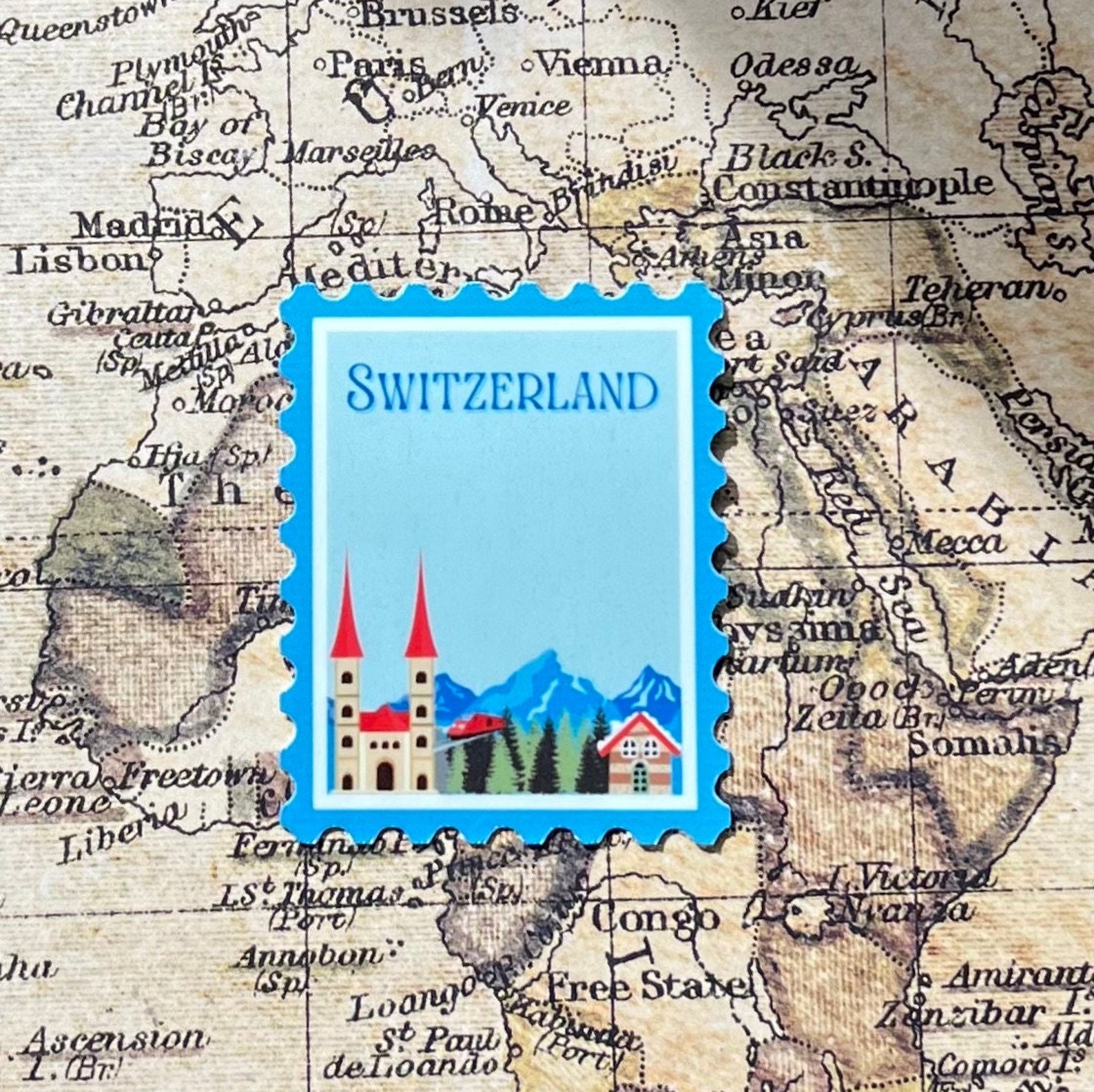 Switzerland Sticker Stamp - Etsy
