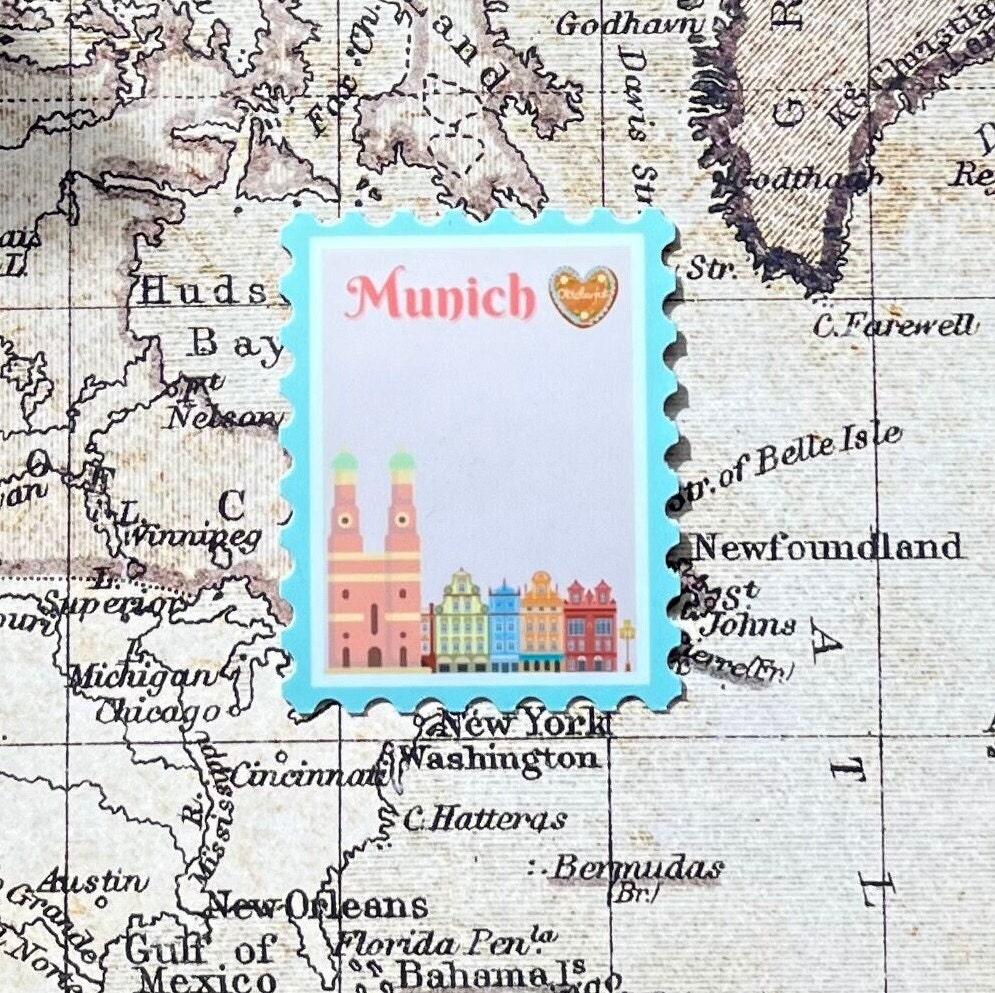 Munich Germany Sticker Stamp - Etsy