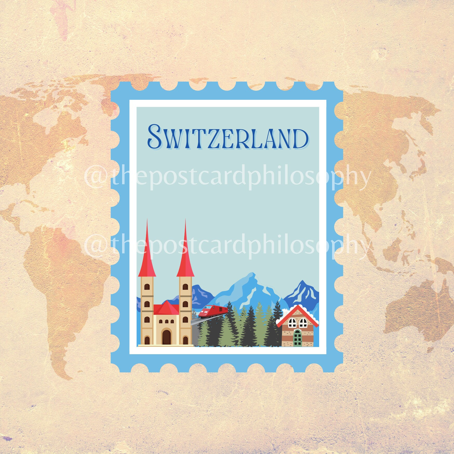 Switzerland Sticker Stamp - Etsy