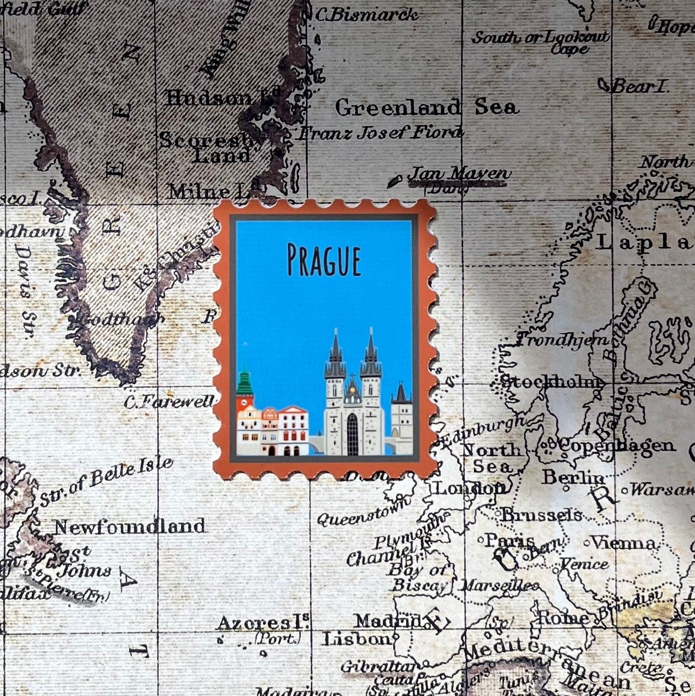 Prague Czech Republic Sticker Stamp - Etsy