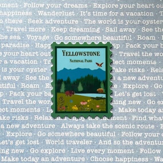 Yellowstone National Park Sticker Stamp - Etsy