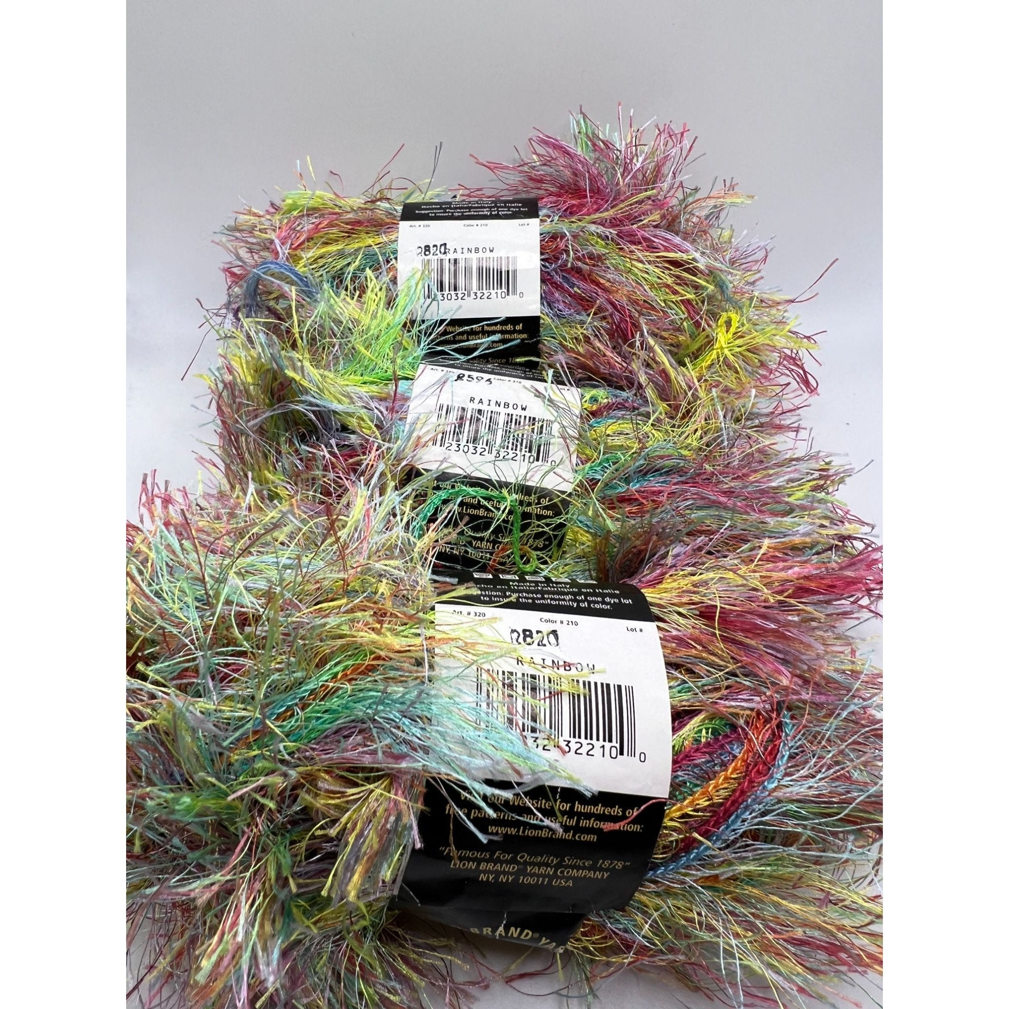 Lion Brand Fun Fur/ Eyelash Yarn Rainbow Lot of 3 - Etsy
