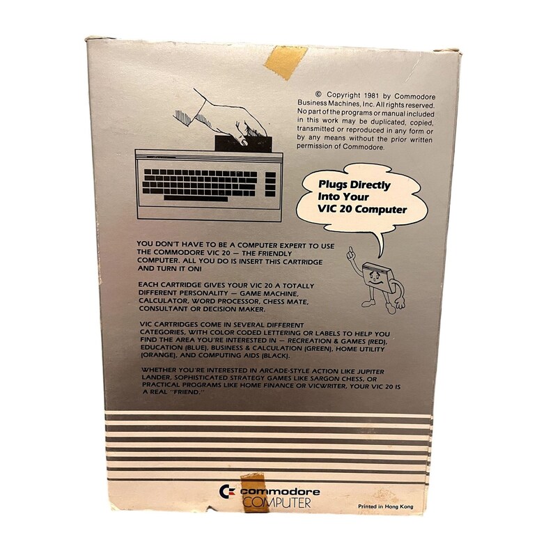 VIC 20 Commodore Computer Video Game Cartridge Speed Bingo/math ...