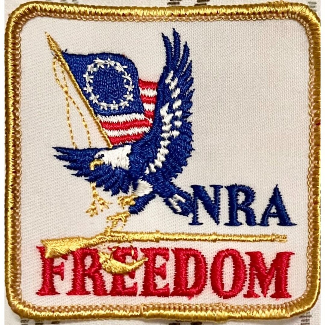 Vintage NRA Freedom National Rifle American Flag Bald Eagle Embroidered ...