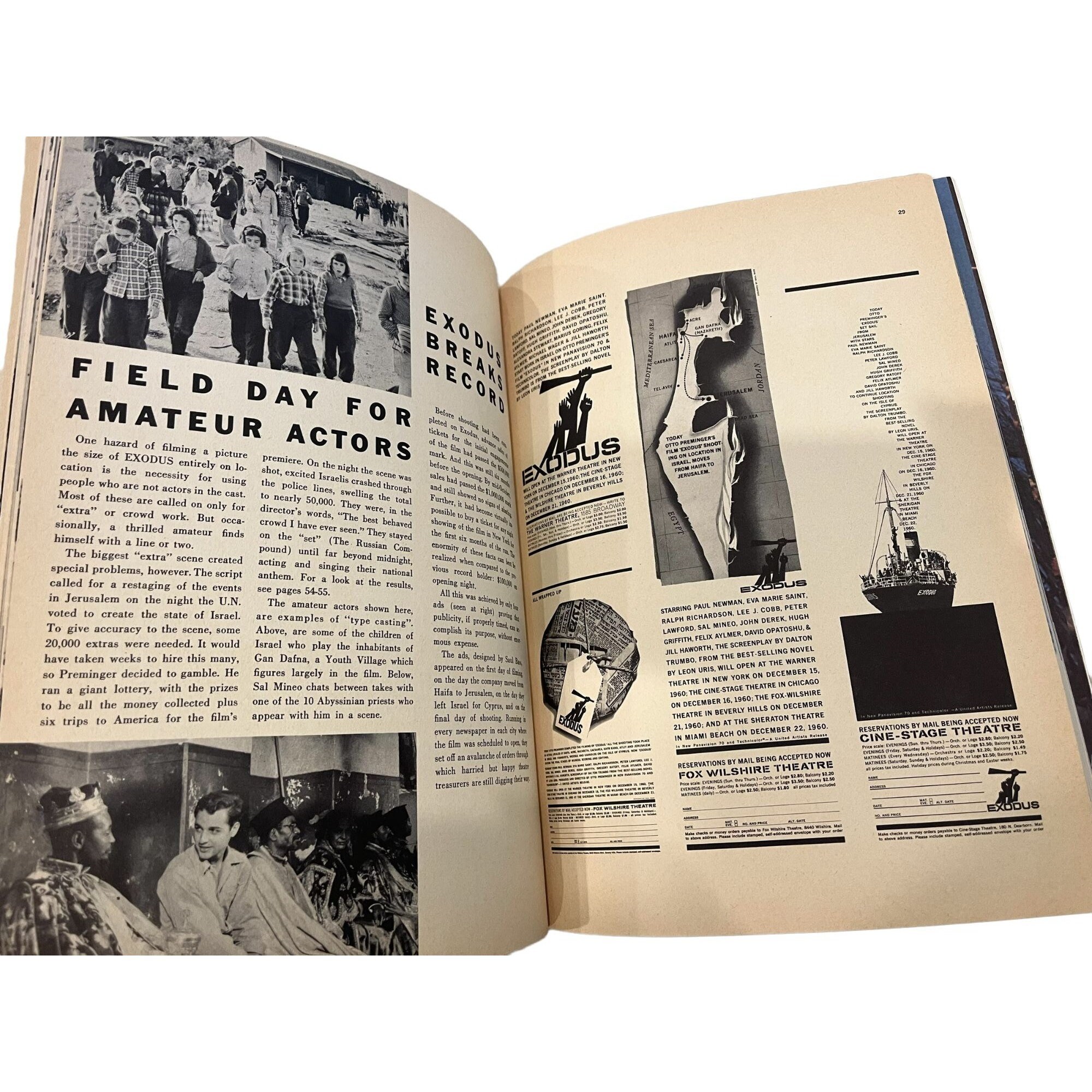 Vintage 1960 Otto Preminger Films Exodus Program Book Tom Ryan - Etsy