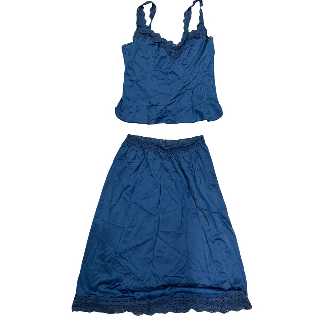 Vintage Olga Secret Hugs Blue Lace Trim Slip and Camisole Set Large - Etsy
