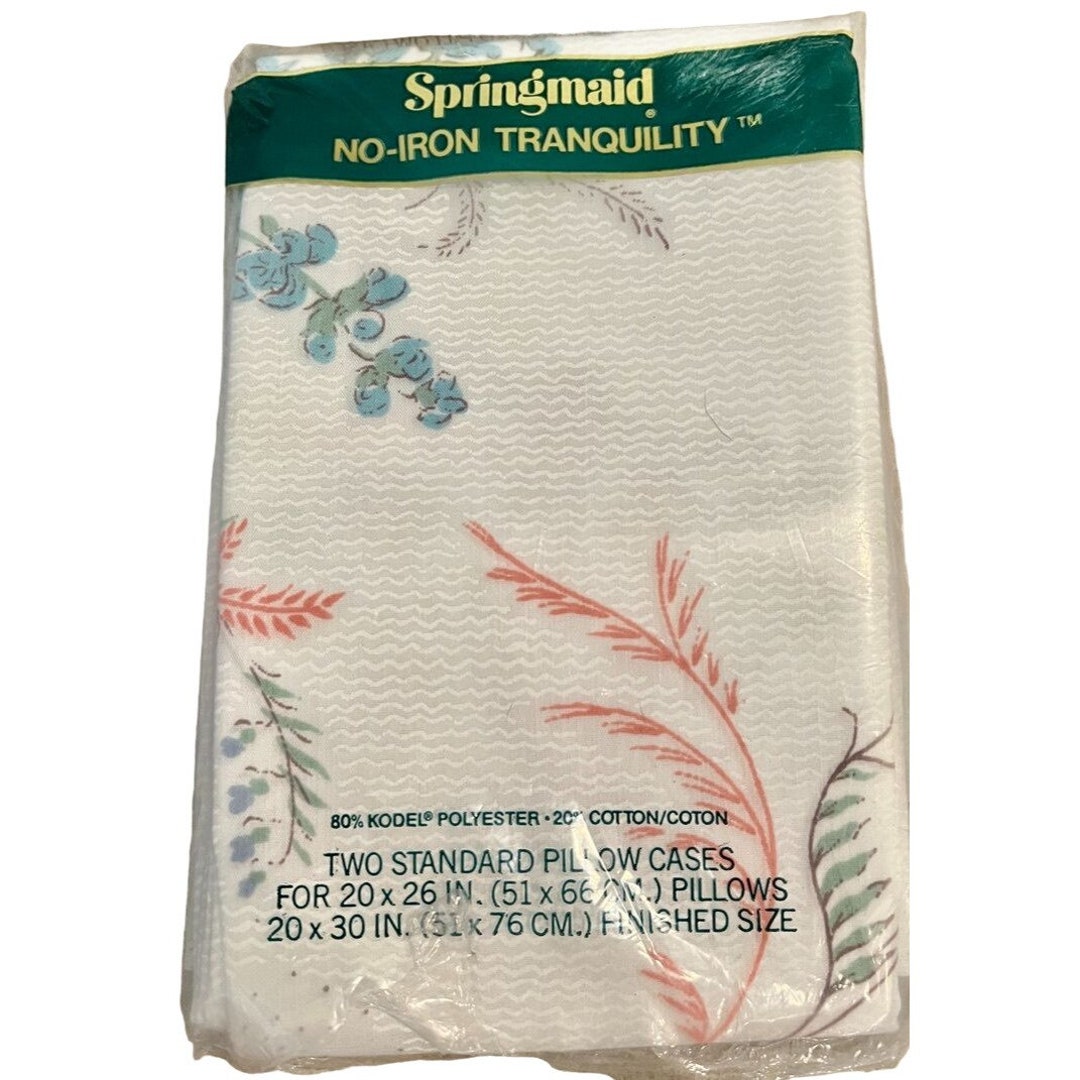 Vintage Springmaid Floral Pastel No-iron Tranquility Standard Pillow ...