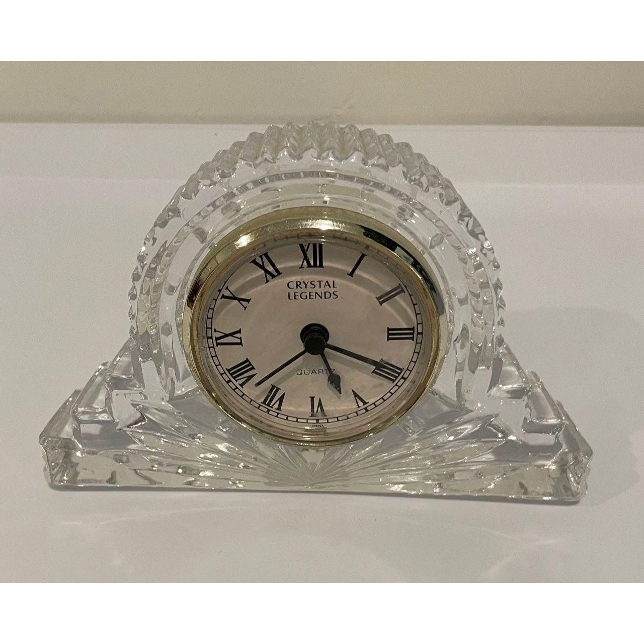 Vintage Crystal Legends Godinger Rose Mantle Clock - munimoro.gob.pe