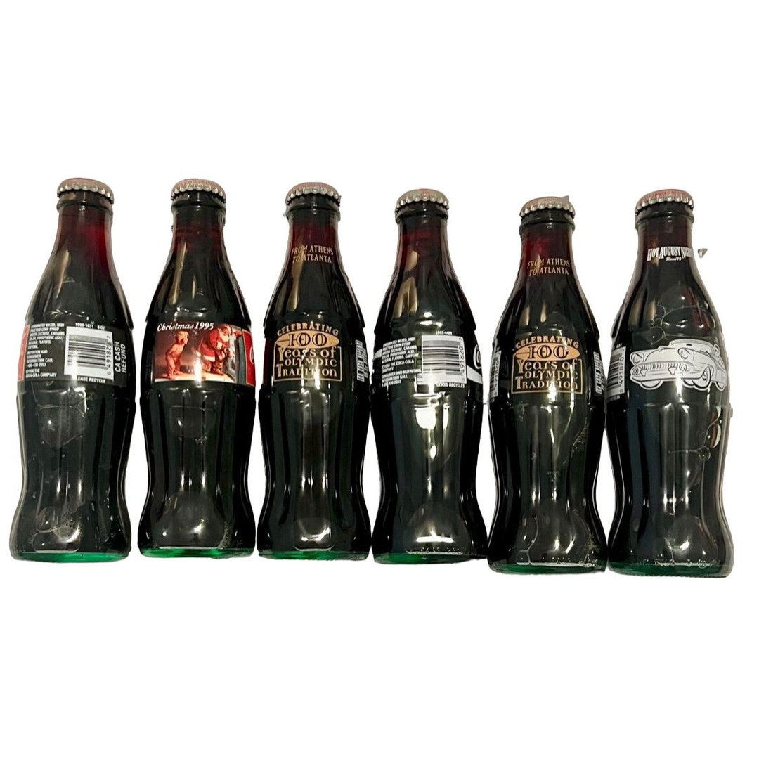 Vintage 90s Coca-cola Collectible Bottles Display Set of 6 - Etsy