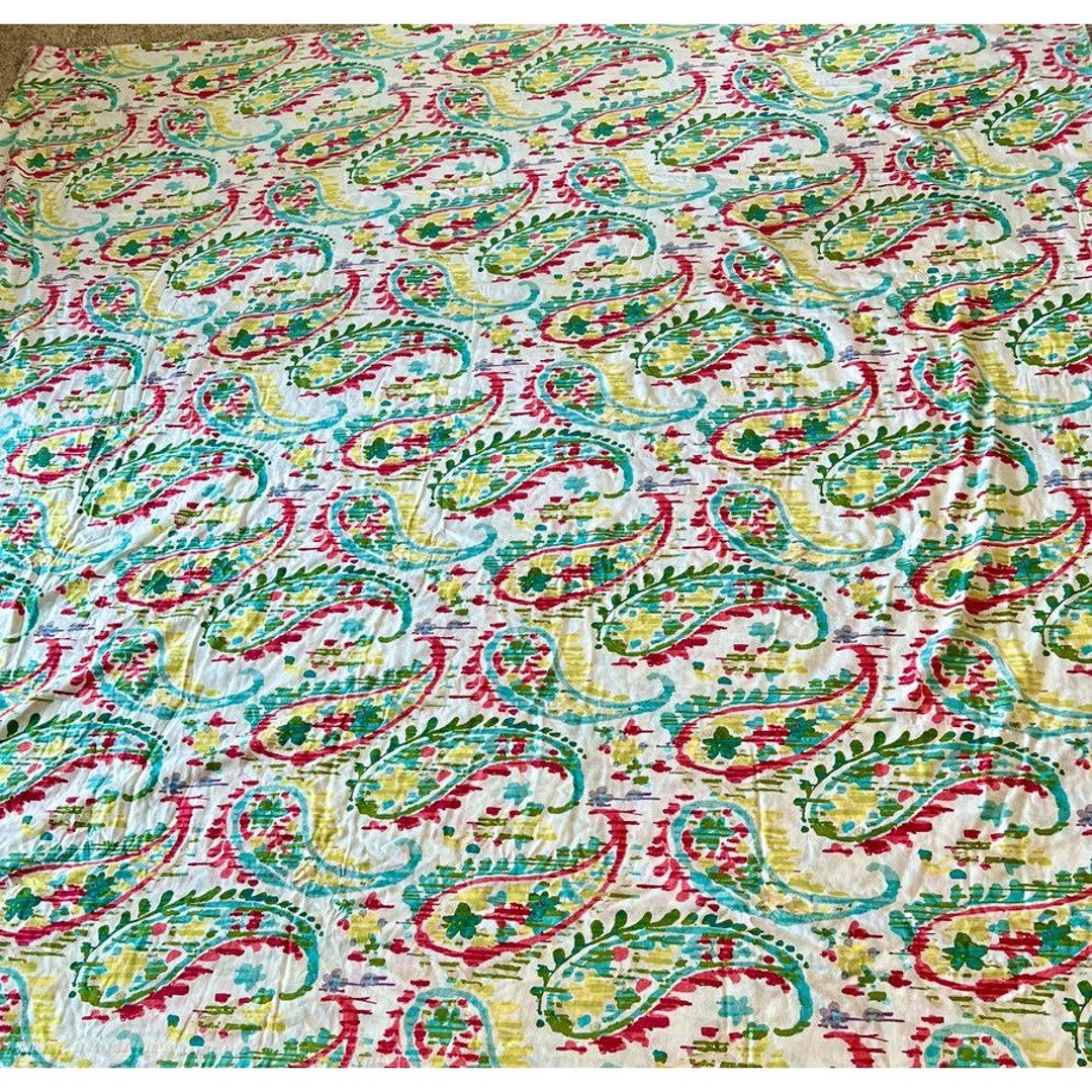 Vintage Pier One Watercolor Floral Tie Dye Duvet & Sham Bedding Set 90 ...