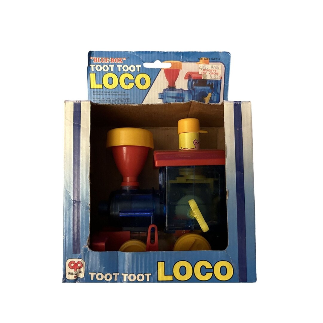 Vintage Toot Toot Loco Blue Box Train Engine Wind up Toy - Etsy