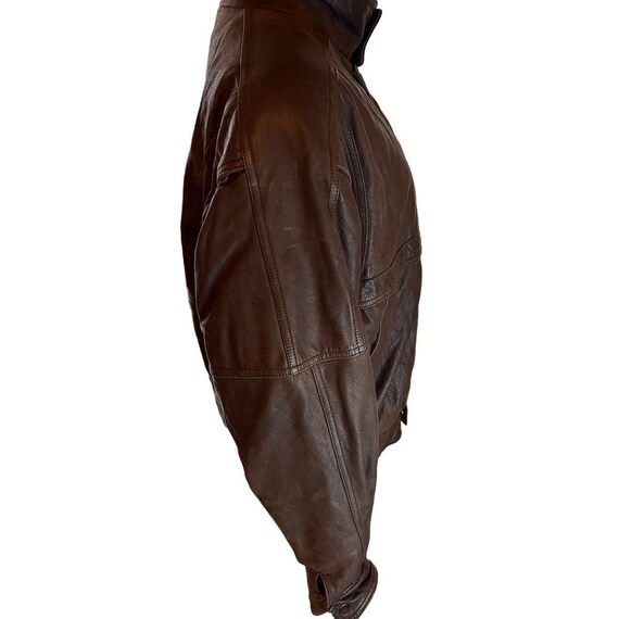 Vintage Leather Bomber Distressed Top Gun Jacket Avia… - Gem