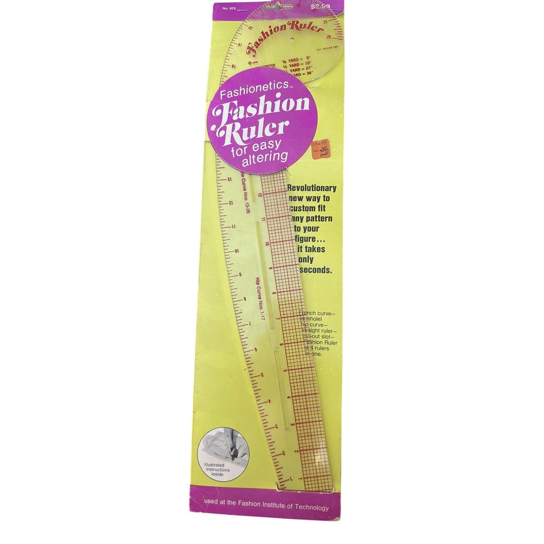 Vintage Fashionetics Fashion Ruler No 670 Armhole Hip Curve Sewing ...