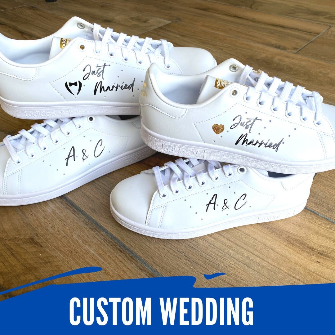 CUSTOM WEDDING Custom Shoes Wedding Sneakers Just Married - Etsy