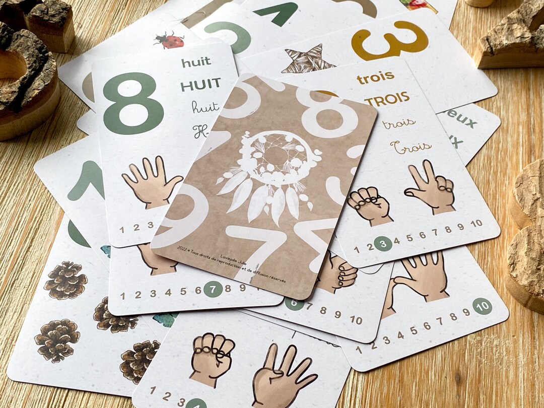 Karten, die ich zählen lerne 20 Aufklärungskarten für Kinder, Zahlen ...