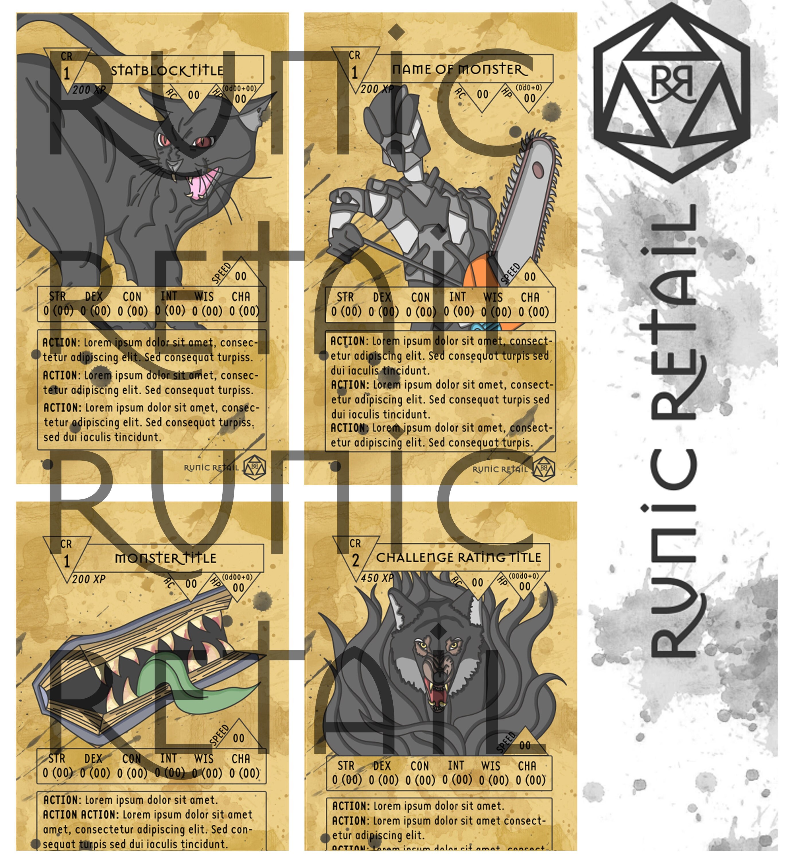 20x Random Encounter Cards (CR 1-5) for 5e Dungeons and Dragons - Etsy