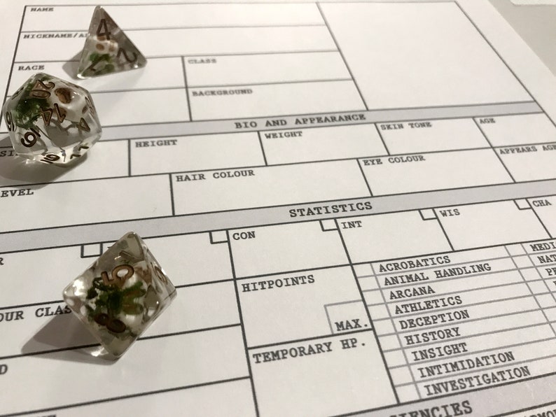 5e Character Sheet D&D - Etsy