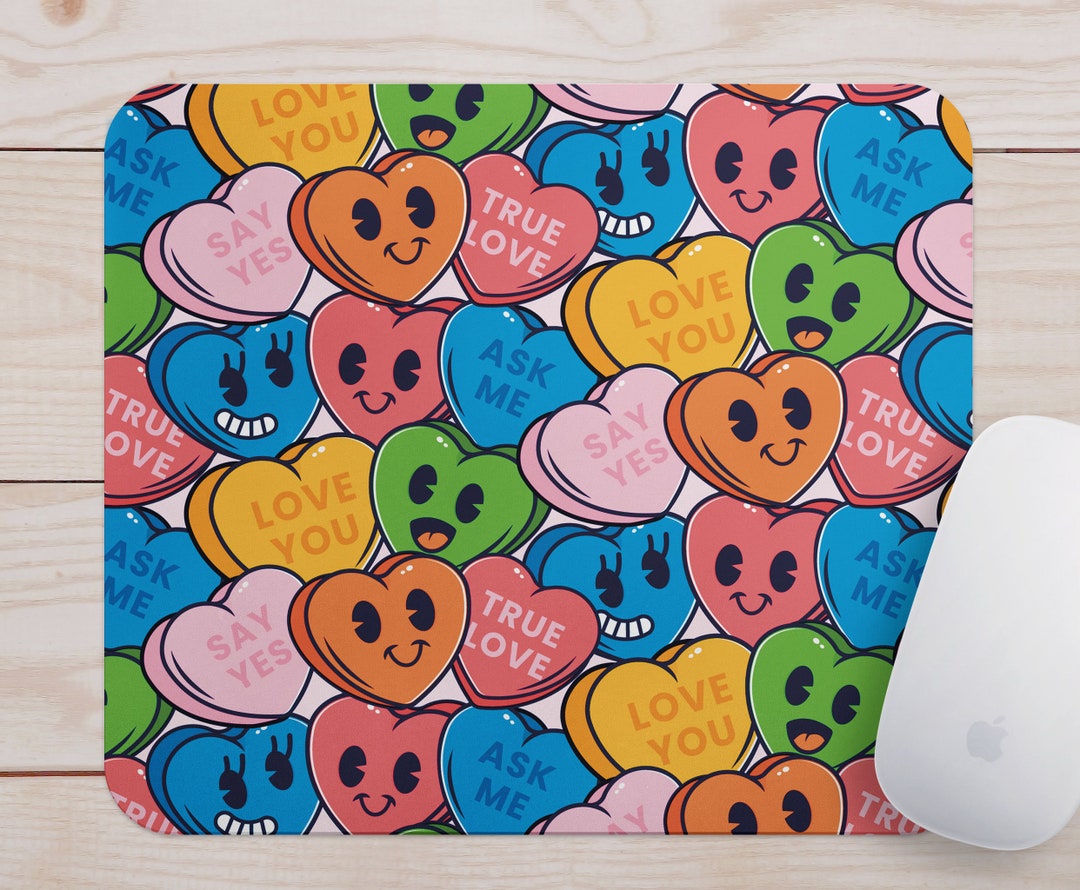 Mousepad With Cartoon Heart Candy Design Perfect for the - Etsy