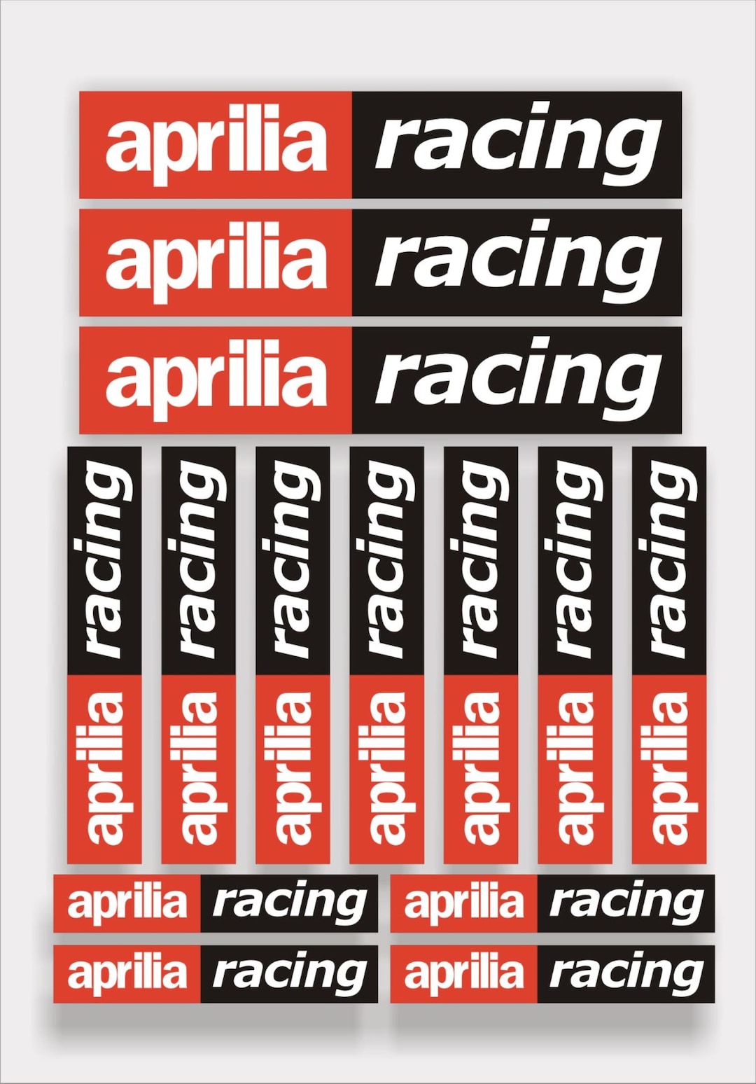 Aprilia Racing Decals / Stickers, Printed on Quality Vinyl & Laminated ...