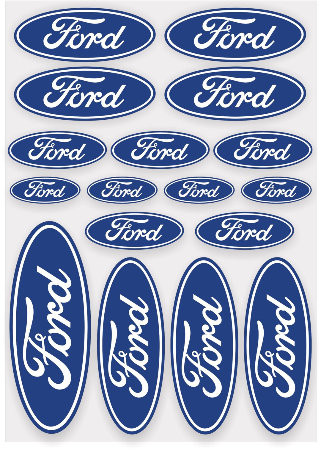 A4 Sheet of Dark Blue Ford Decals,stickers, Printed on Quality Vinyl ...