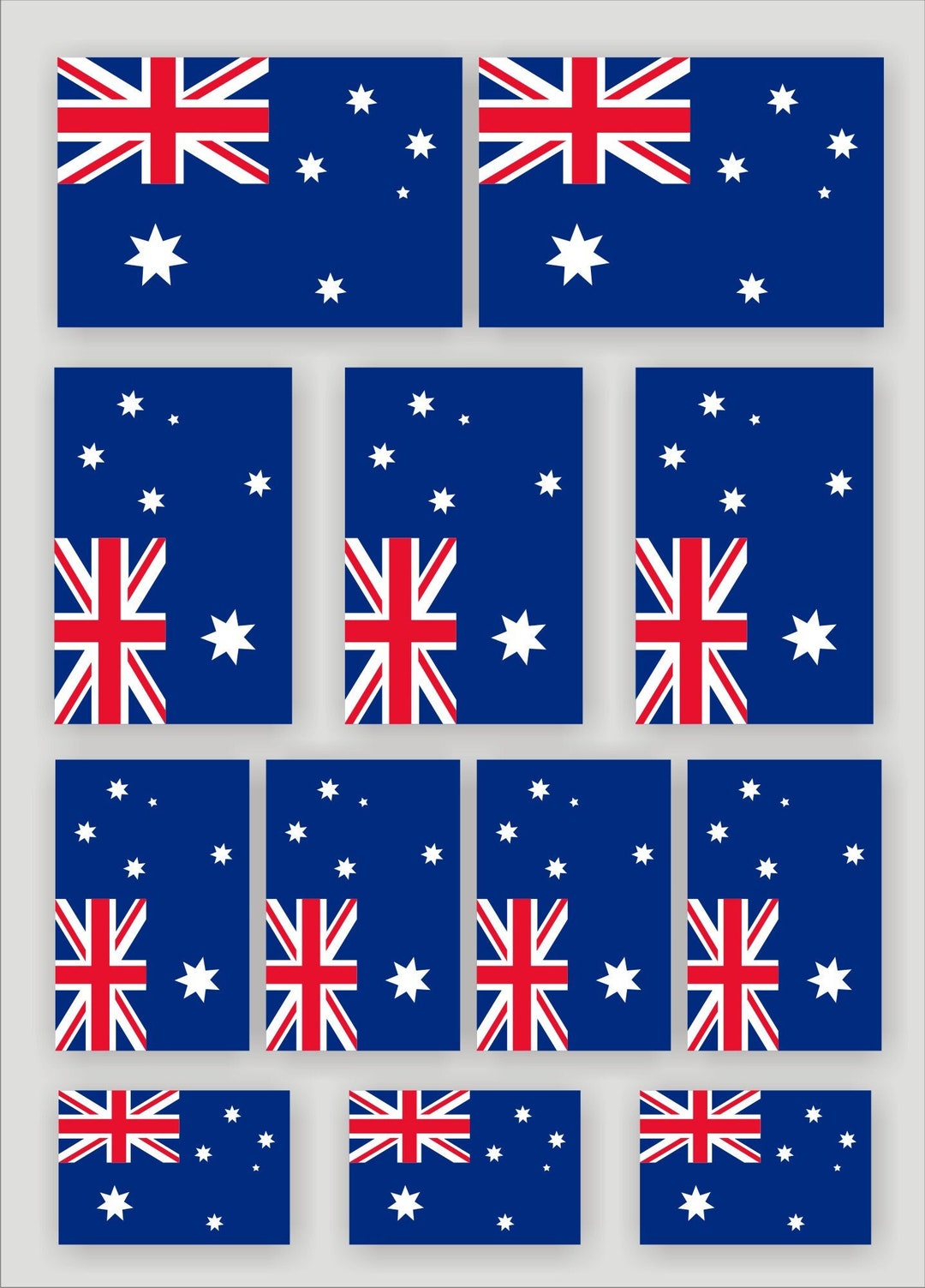 12x Australian Flag, Quality Vinyl Stickers / Decals, Laminated for ...