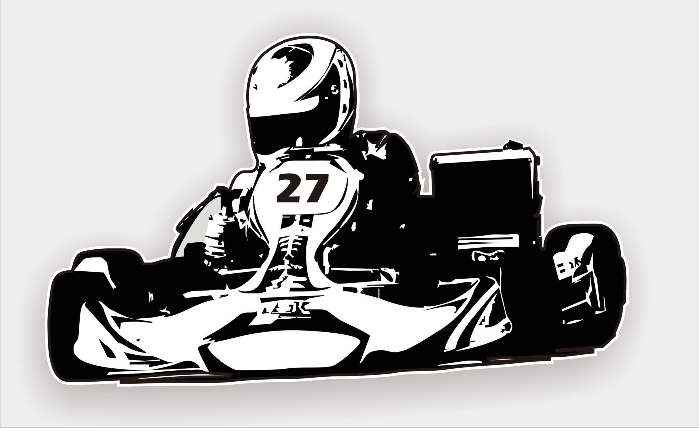 Karting, Racing Kart Large Sticker. Printed on High Quality Vinyl and ...