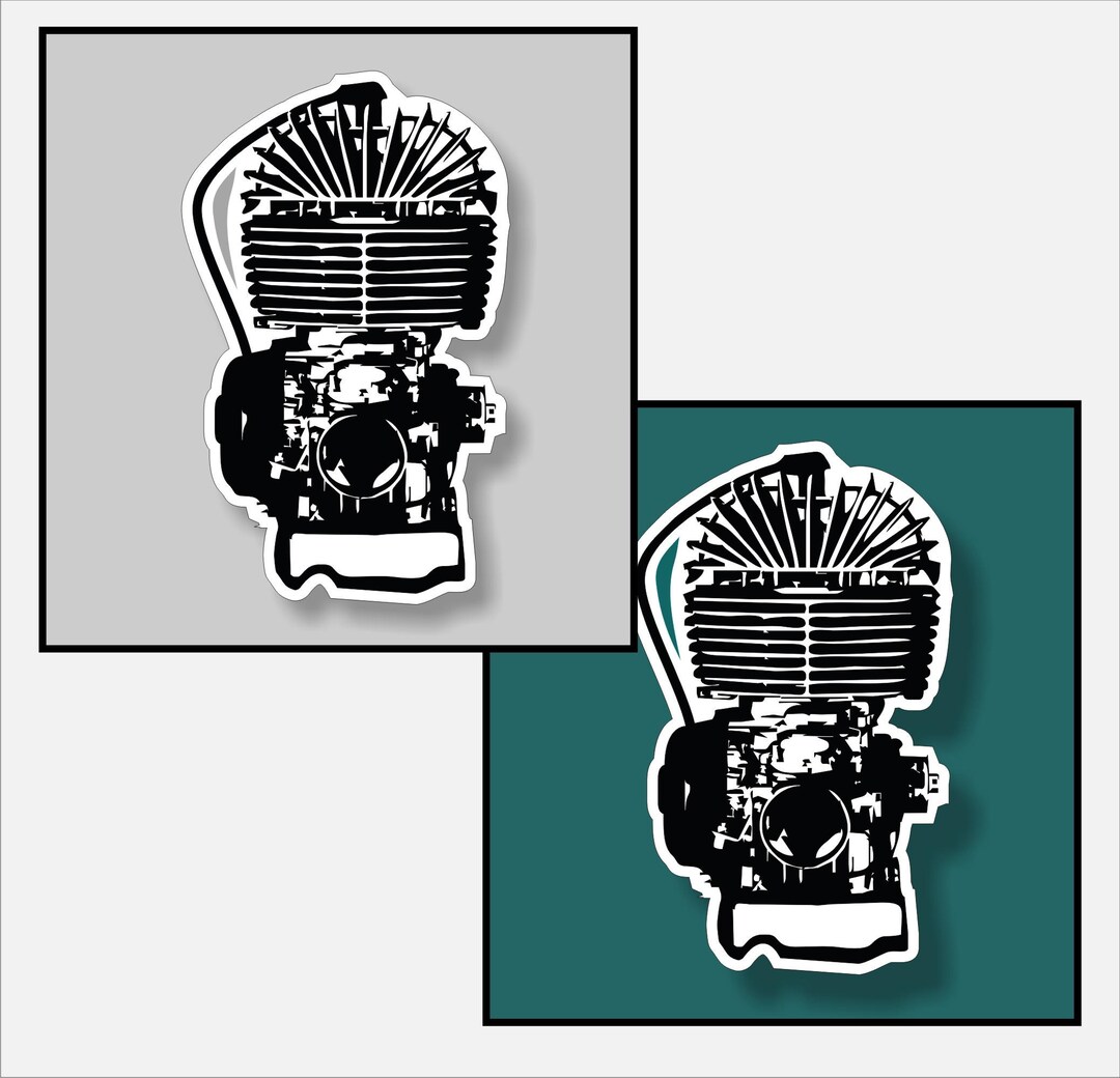 100cc Retro Air Cooled Kart Engine, Sticker Decal, Quality Waterproof ...