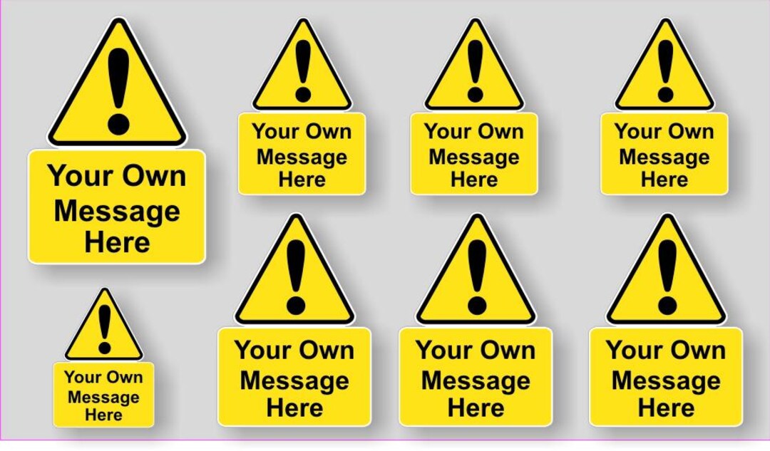8x PERSONALISED Warning Stickers. Printed on Clear Vinyl, Laminated ...