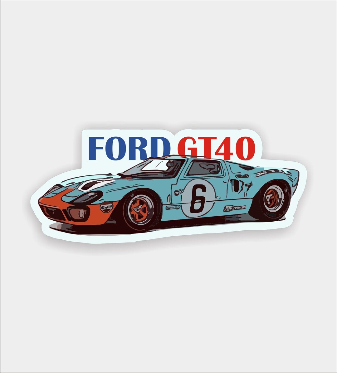 Ford GT40 Sports Car Vinyl Sticker / Decal. (destinations Outside of ...
