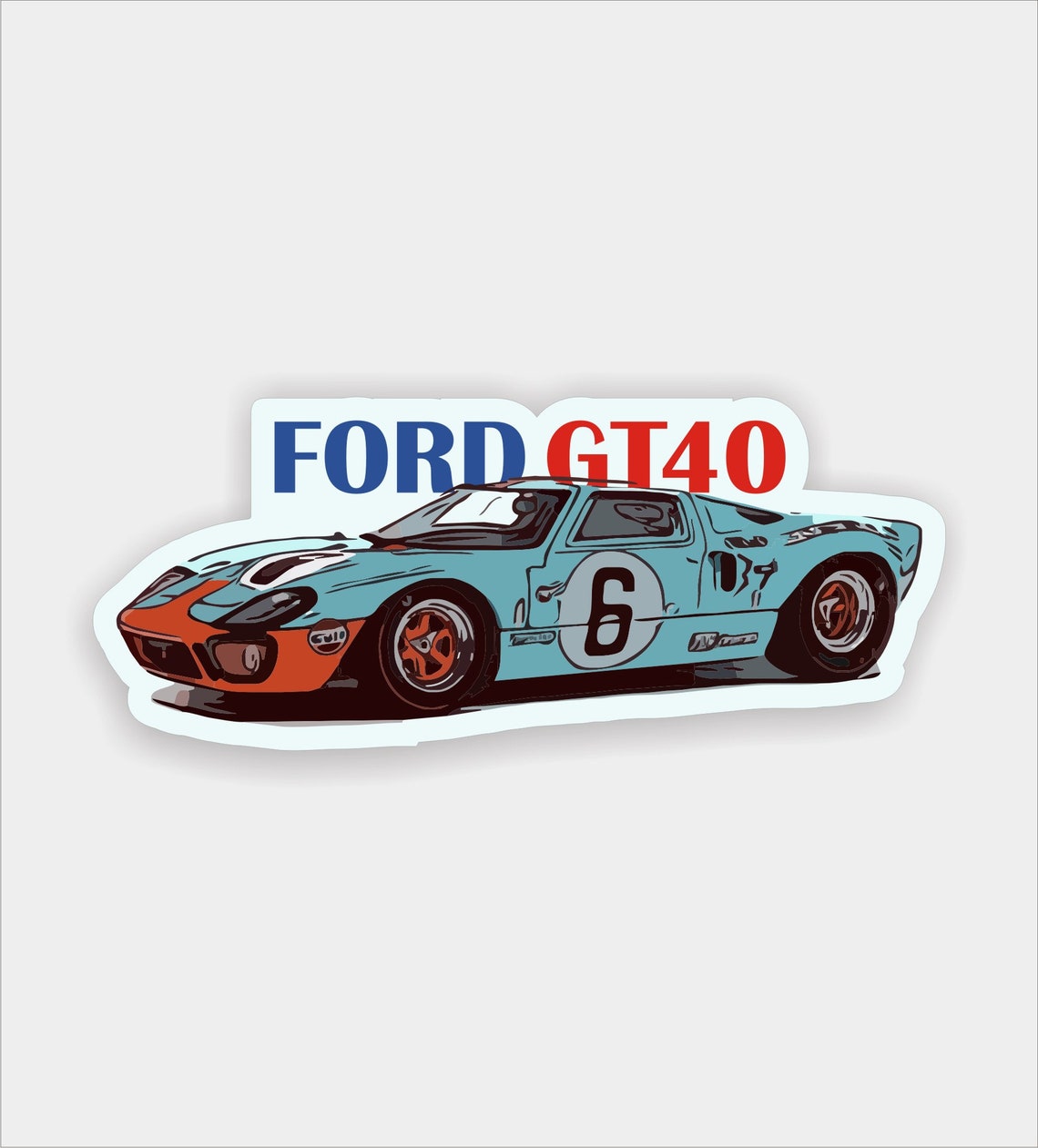 Ford GT40 Sports Car Vinyl Sticker / Decal. Note Post Outside UK Has ...