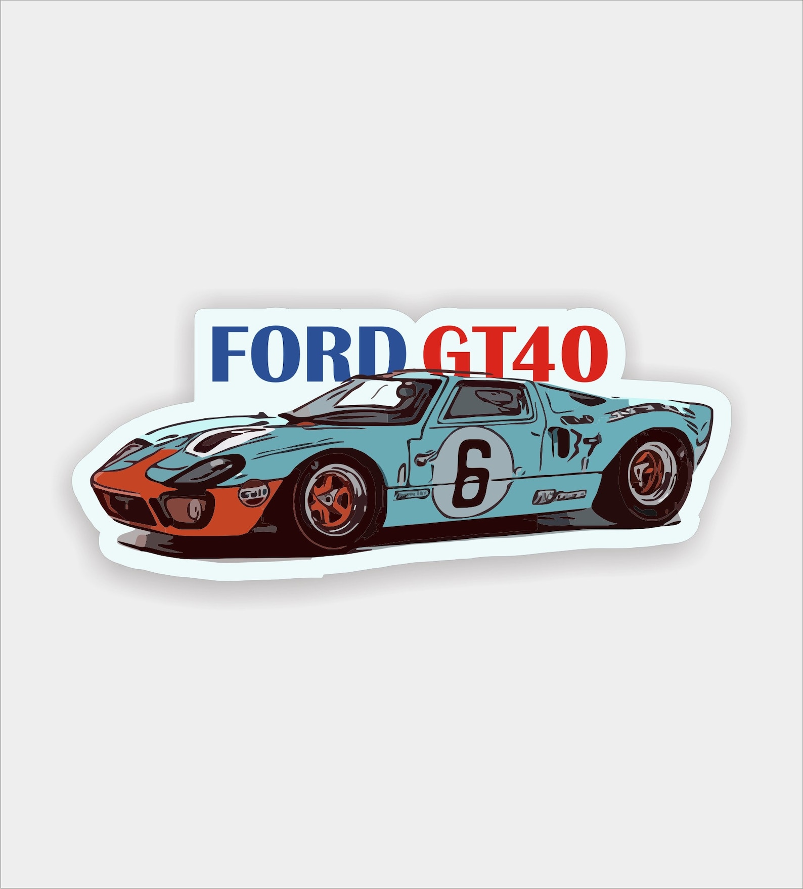 Ford GT40 Sports Car Vinyl Sticker / Decal. Note Post Outside UK Has ...