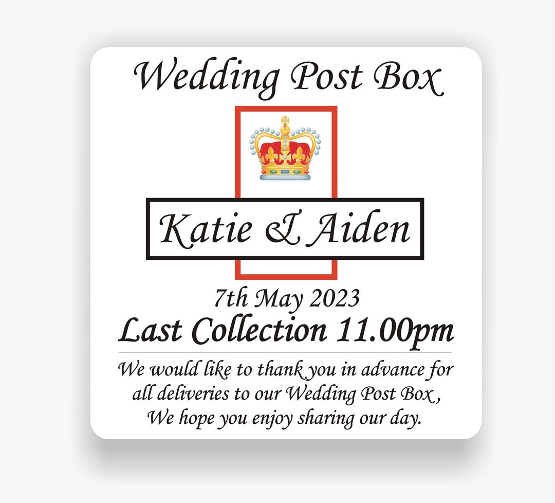Vinyl Personalised Wedding Post Box Sticker. (destinations Outside UK 2 ...