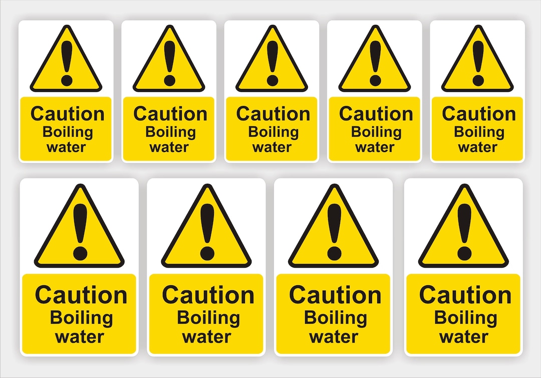 Caution Boiling Water Sticker, Café. Barista, Boiler, Urn. Waterproof ...