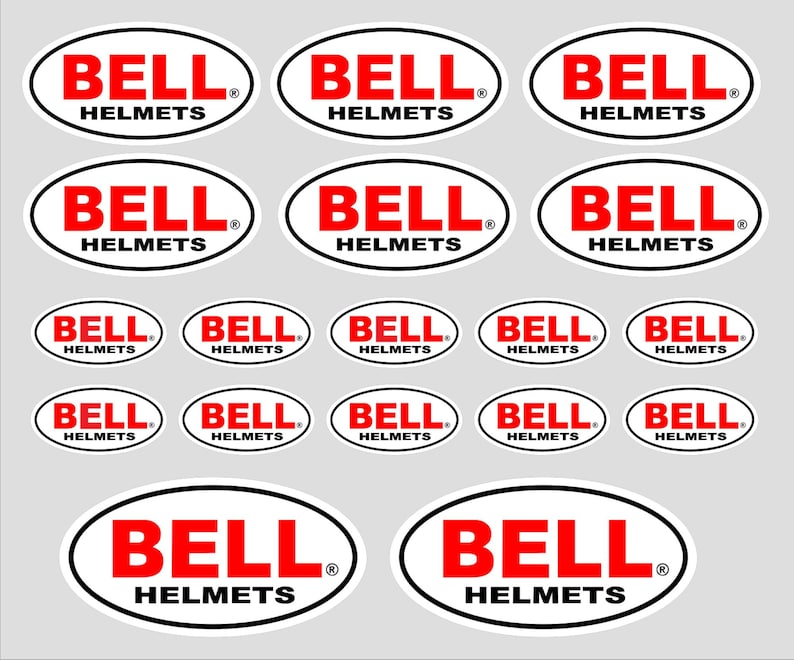 Bell Helmets 18 Self Adhesive Stickers. Printed & LAMINATED. Motorcycle ...