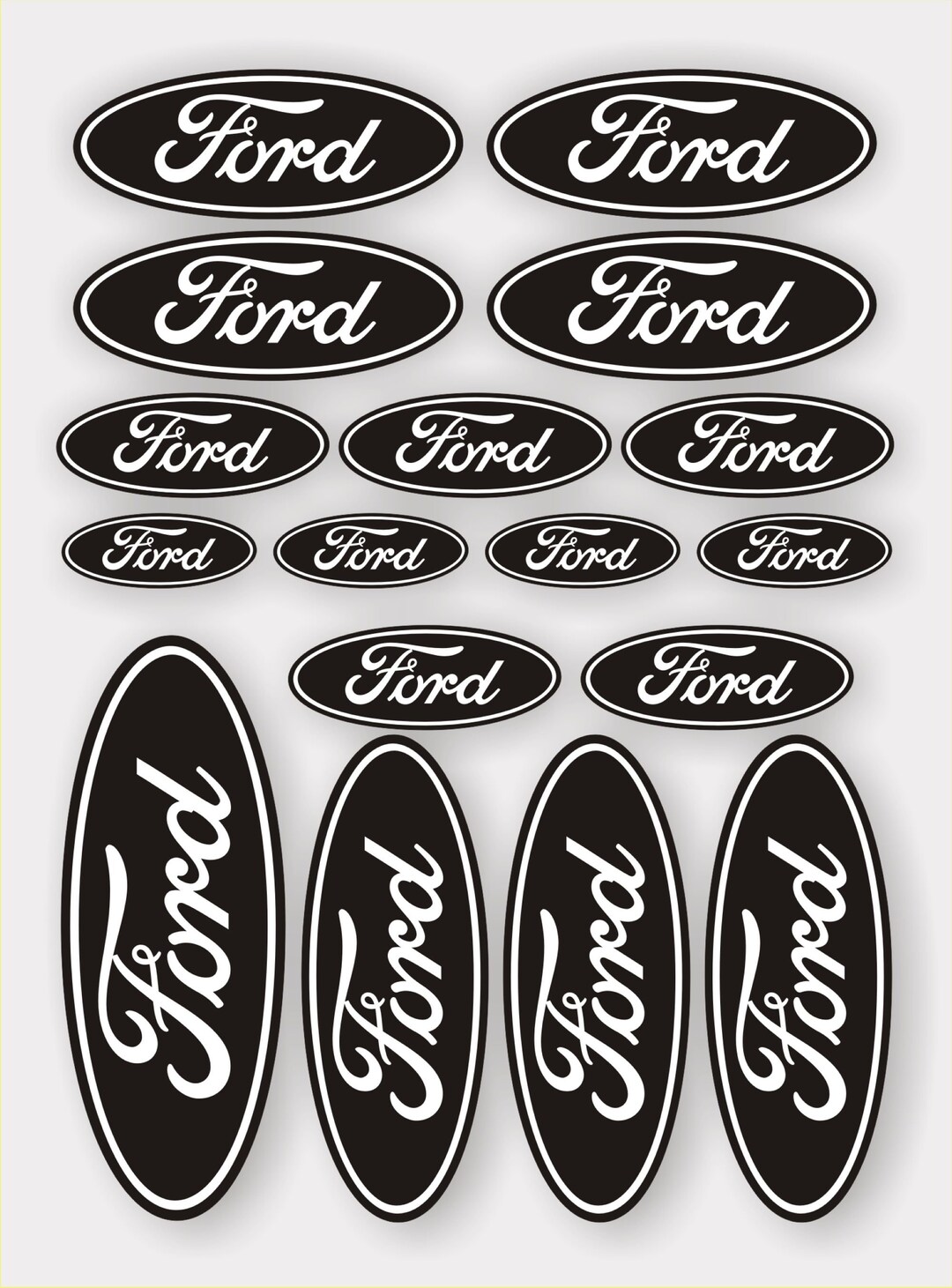 A4 Sheet of Ford Logo Decals, Car Stickers, Printed on Quality Vinyl ...