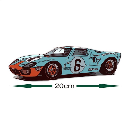 Ford GT40 Race Sports Car Vinyl Decal Sticker large. Note | Etsy