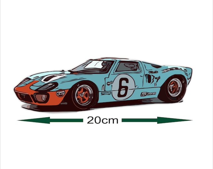 Ford GT40 Race Sports Car, Vinyl Decal Sticker large - Etsy