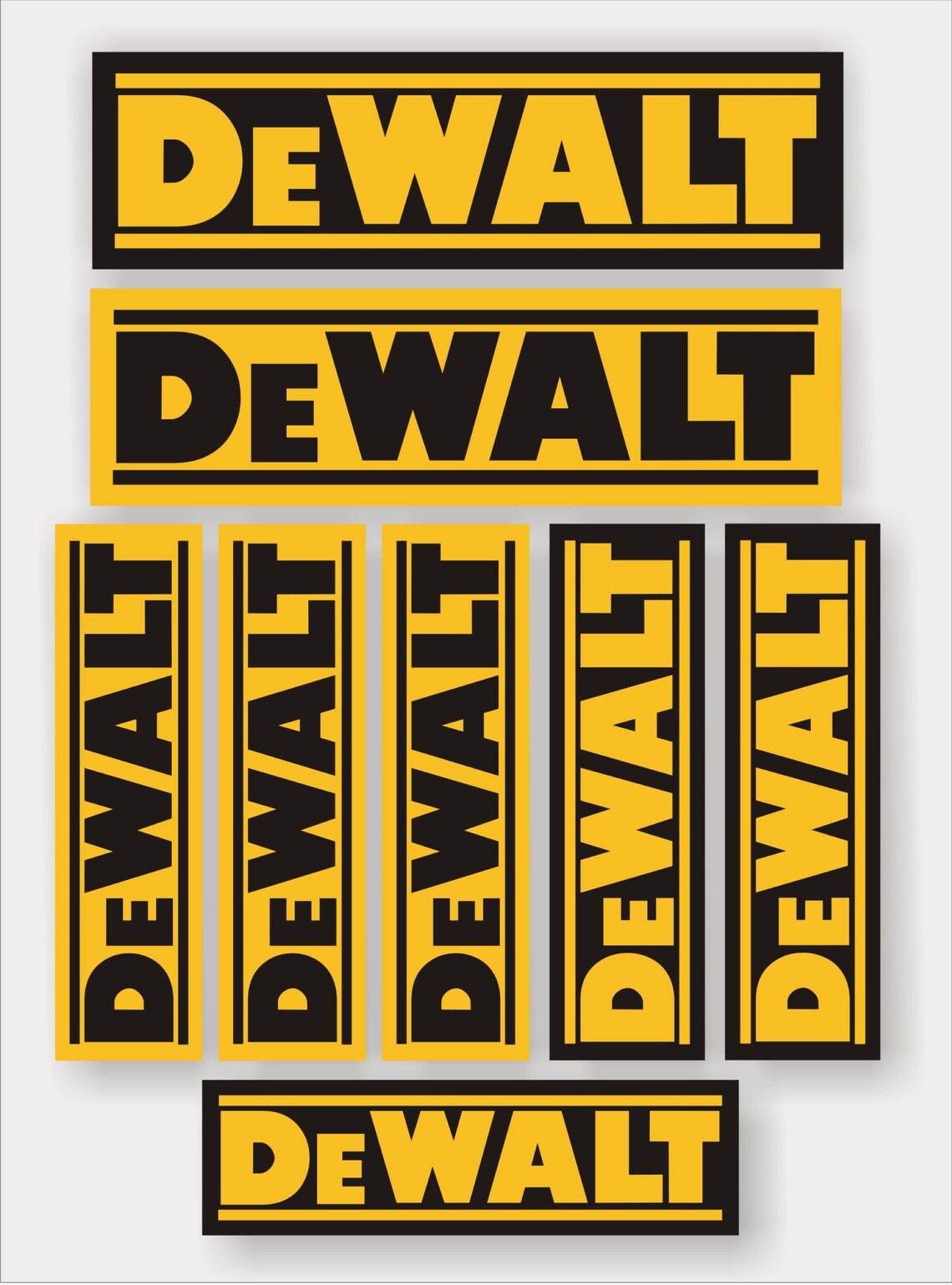 8x Dewalt Decal Stickers, High Quality Vinyl, Laminated for Protection ...