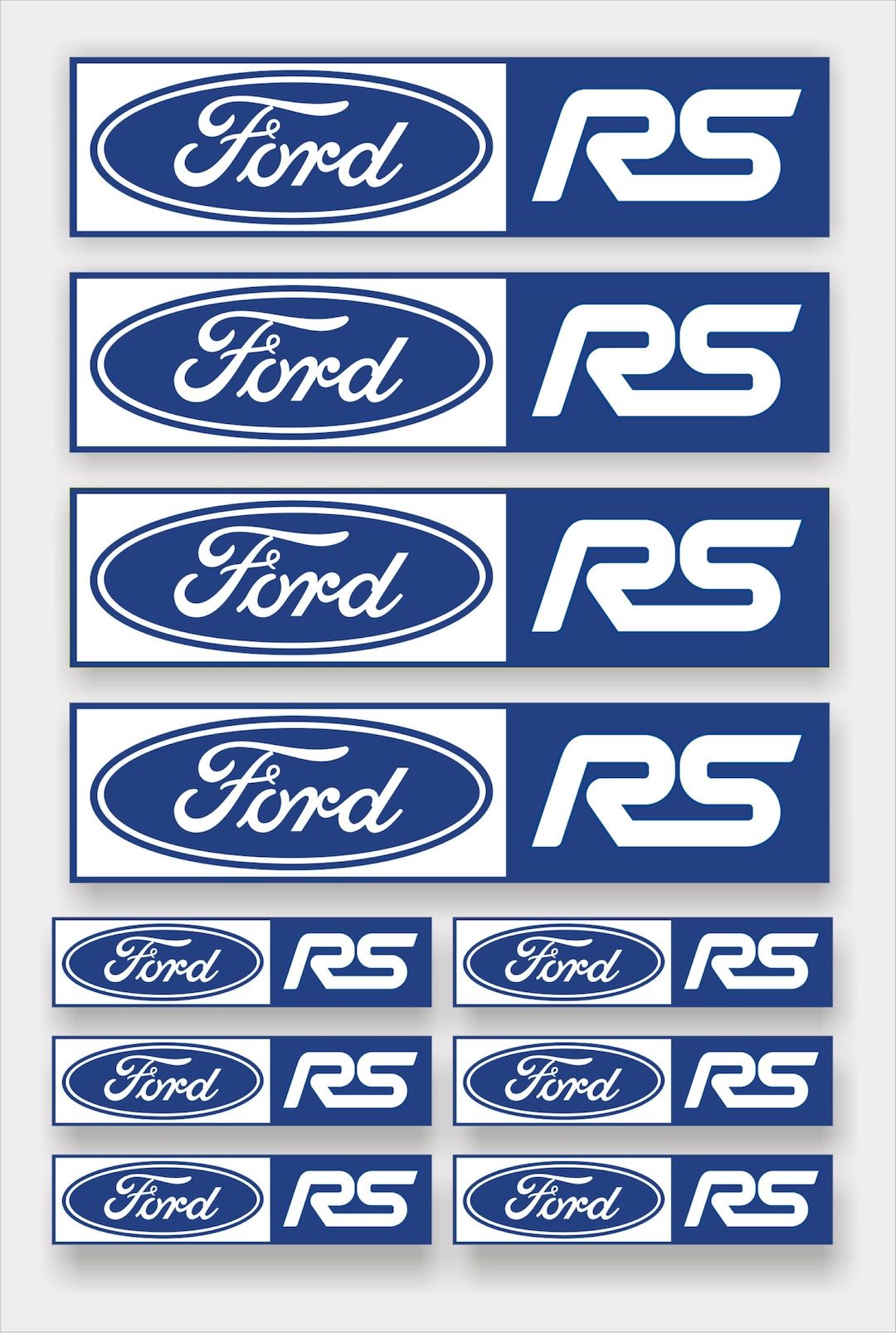 10x Ford RS Logo Decals, Car Stickers, Printed on Quality Vinyl ...