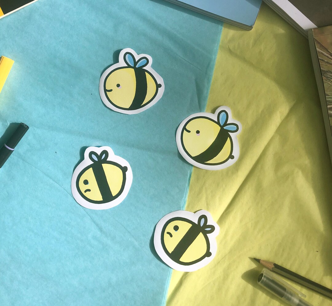Sad and Happy Bee Set Dcut Stickers - Etsy