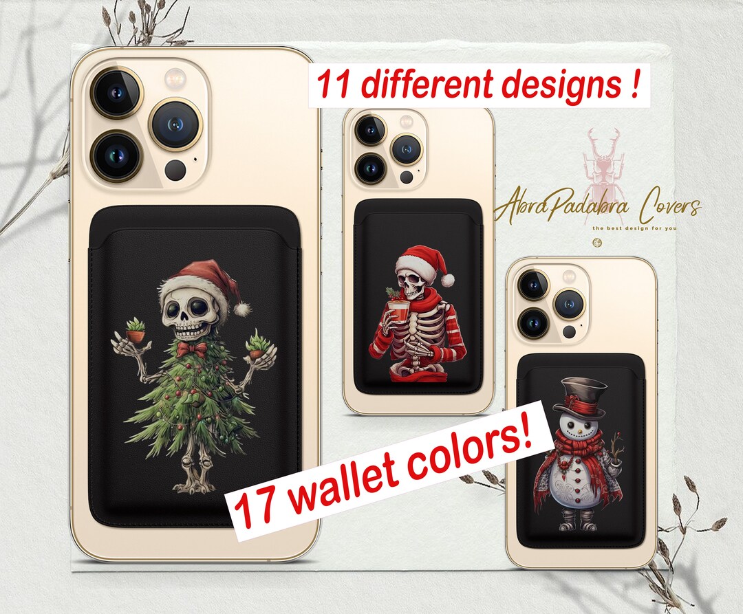 Skeleton Skulls Snowman Santa Christmas Leather Magsafe - Etsy