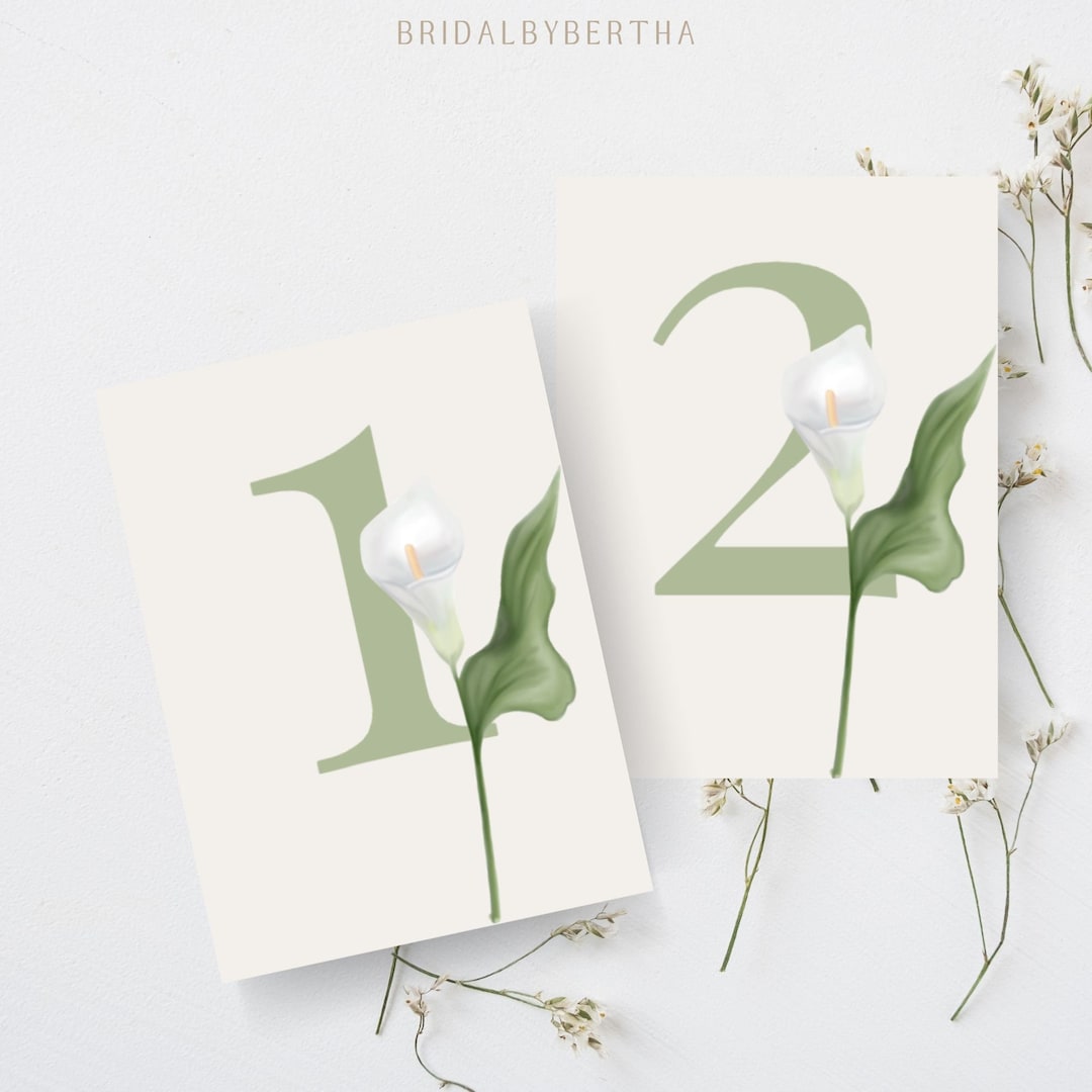 Table Number Template, Minimalist Wedding Table Number Template, Simple ...