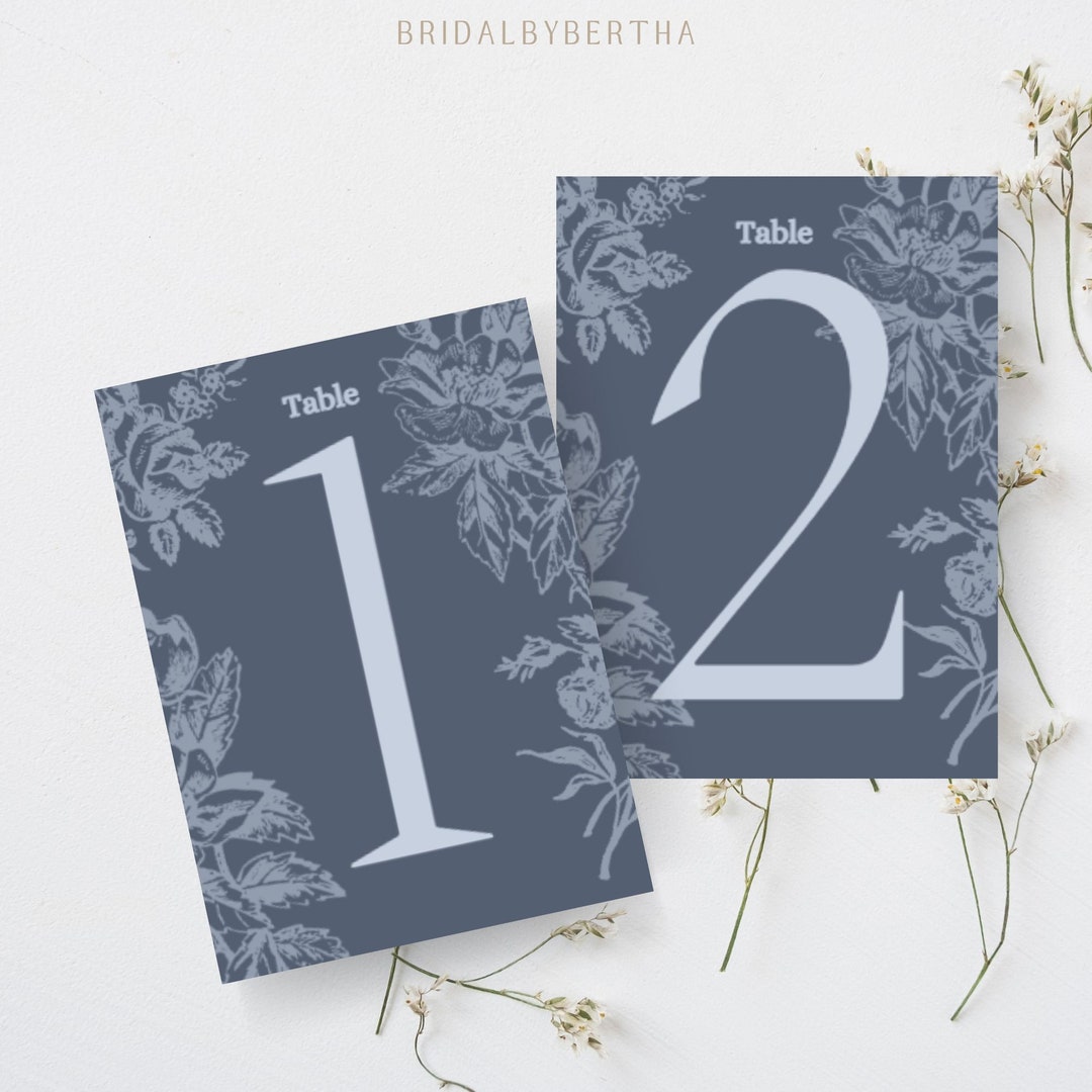 Table Number Template, Minimalist Wedding Table Number Template, Simple ...