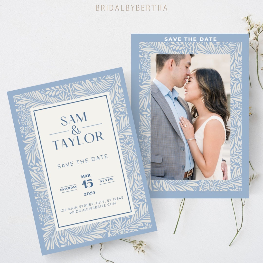Save the Dates Double Sided Template, 5x7 Wedding Invitation ...
