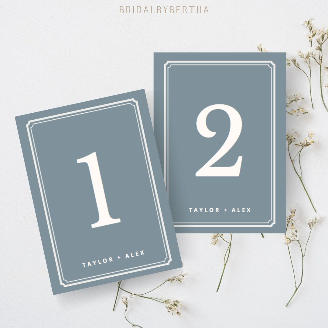 Table Number Template, Minimalist Wedding Table Number Template, Simple ...